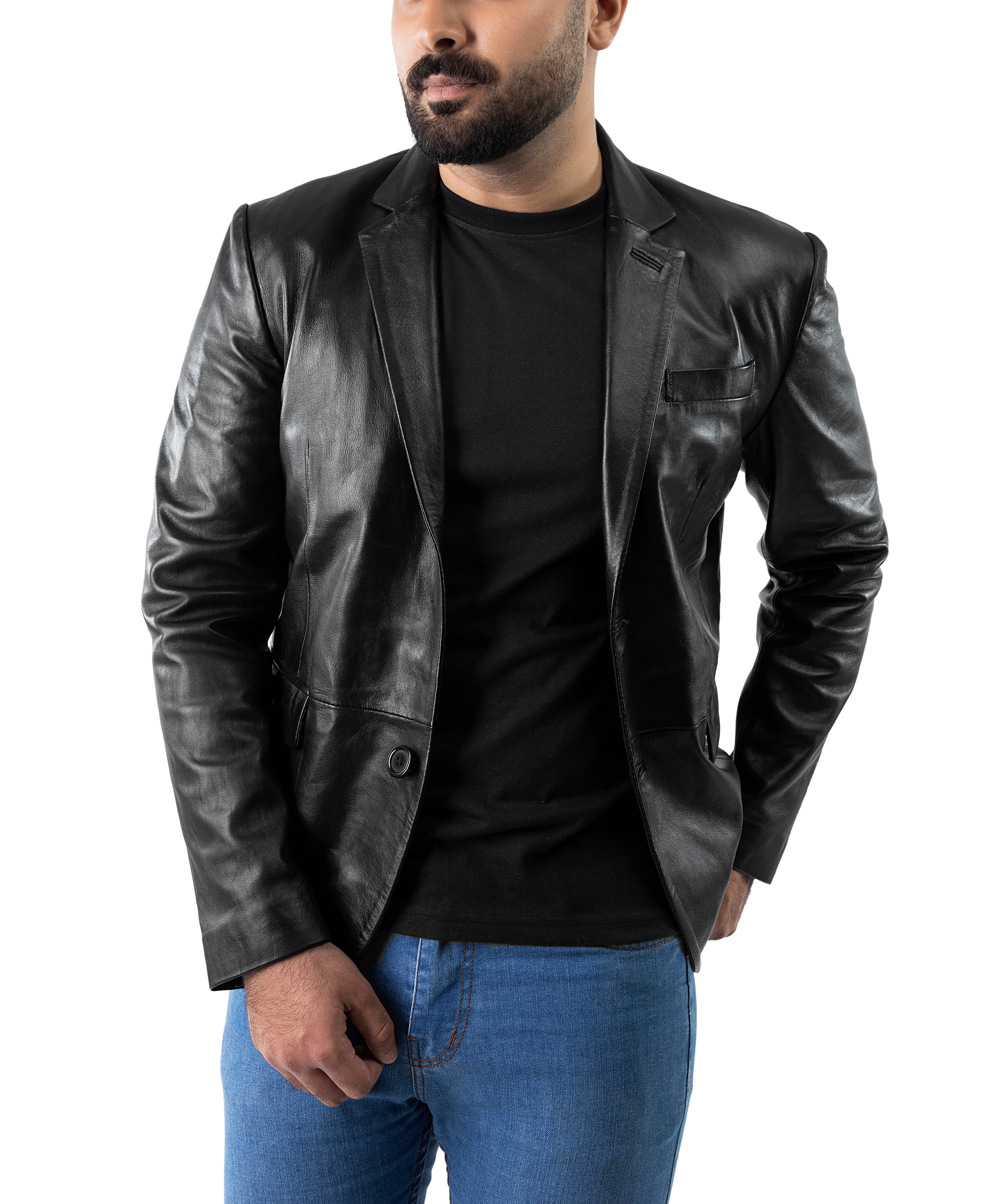 BLAZER TWO BUTTON COAT REAL LEATHER – Superior Leather
